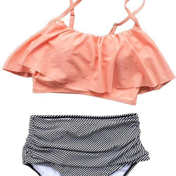 Swim | Highwaisted Fit And High Leg Cut Two Piece Swimsuit | Poshmark